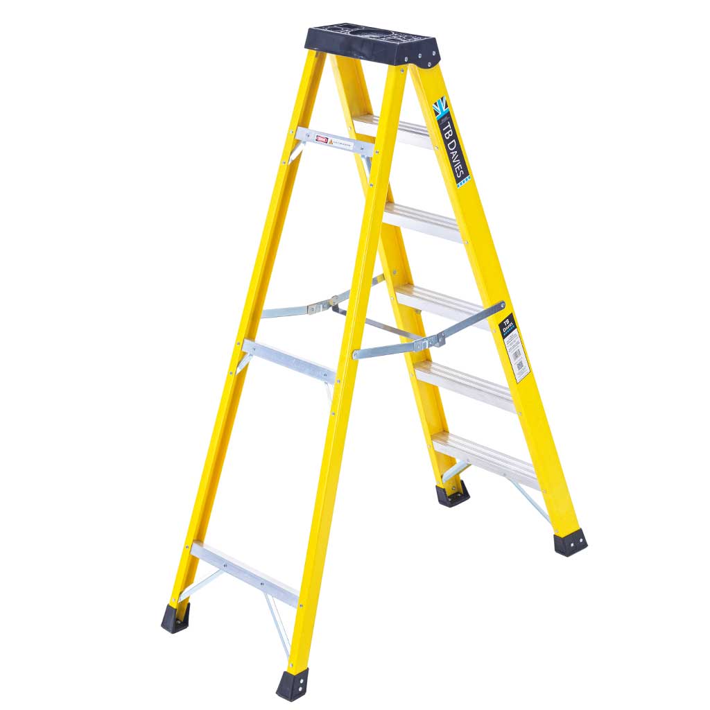 TB Davies Heavy-Duty Fibreglass Swingback Step Ladders - TB Davies™